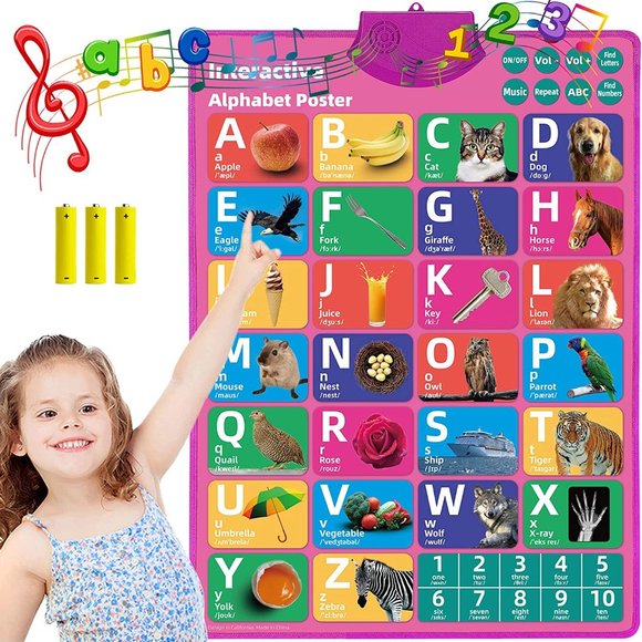 Dolanus | Toys | Electronic Interactive Alphabet Wall Chart Batteries ...